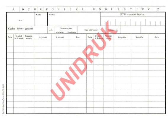 Kartoteka magazynowa A-5 - druk > UNI-DRUKarnia Kartoteka magazynowa A-5 - druk > UNI-DRUKarnia